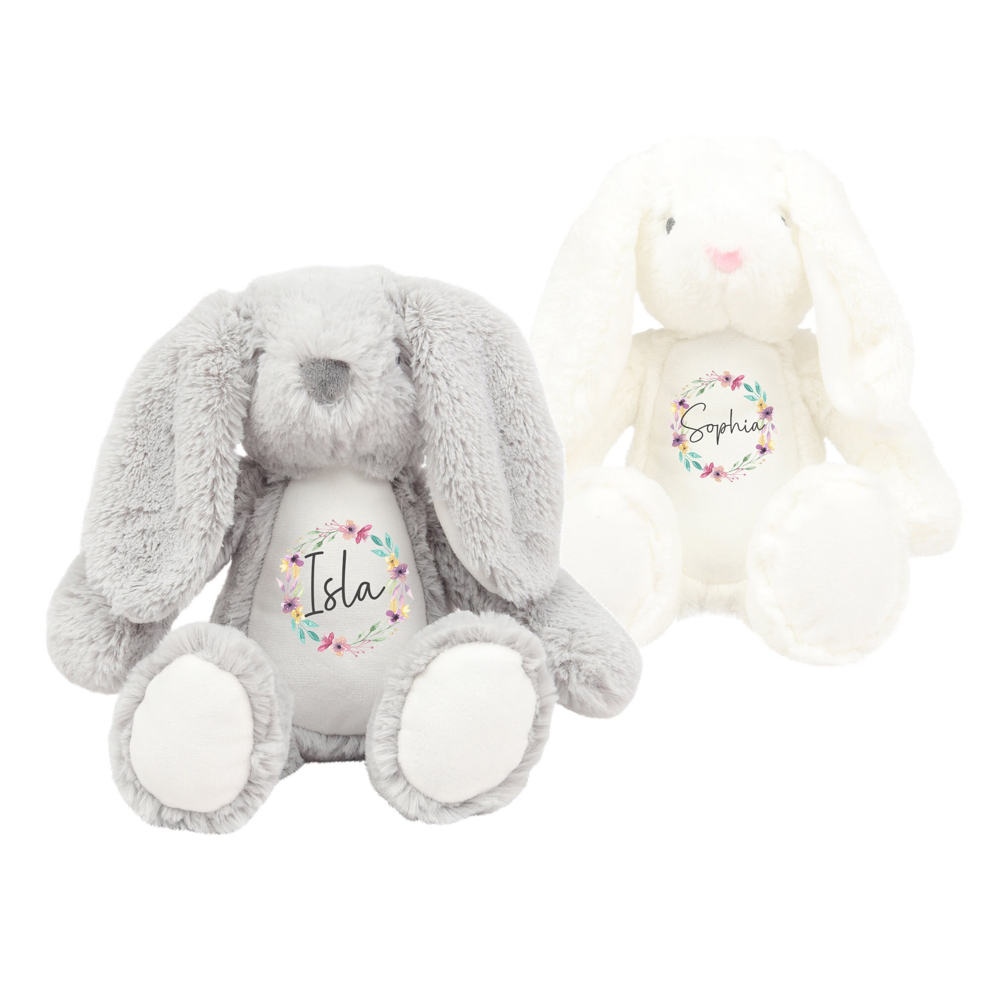 Personalised Bunny Rabbit, Customised Plush Soft Toy, New Baby Gift ...