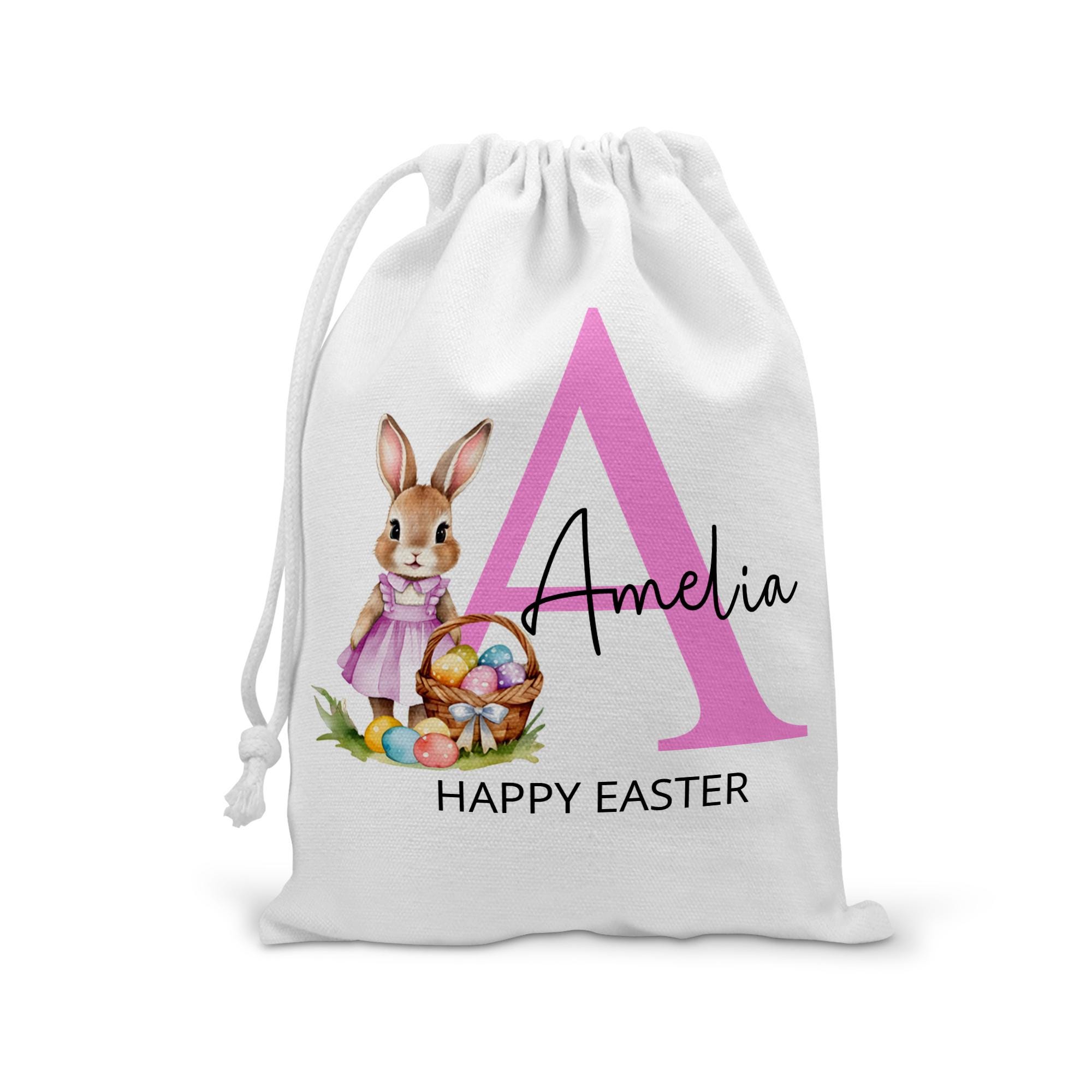Personalised Initial Easter Bag, Custom Easter Gift, Easter Egg Sack ...