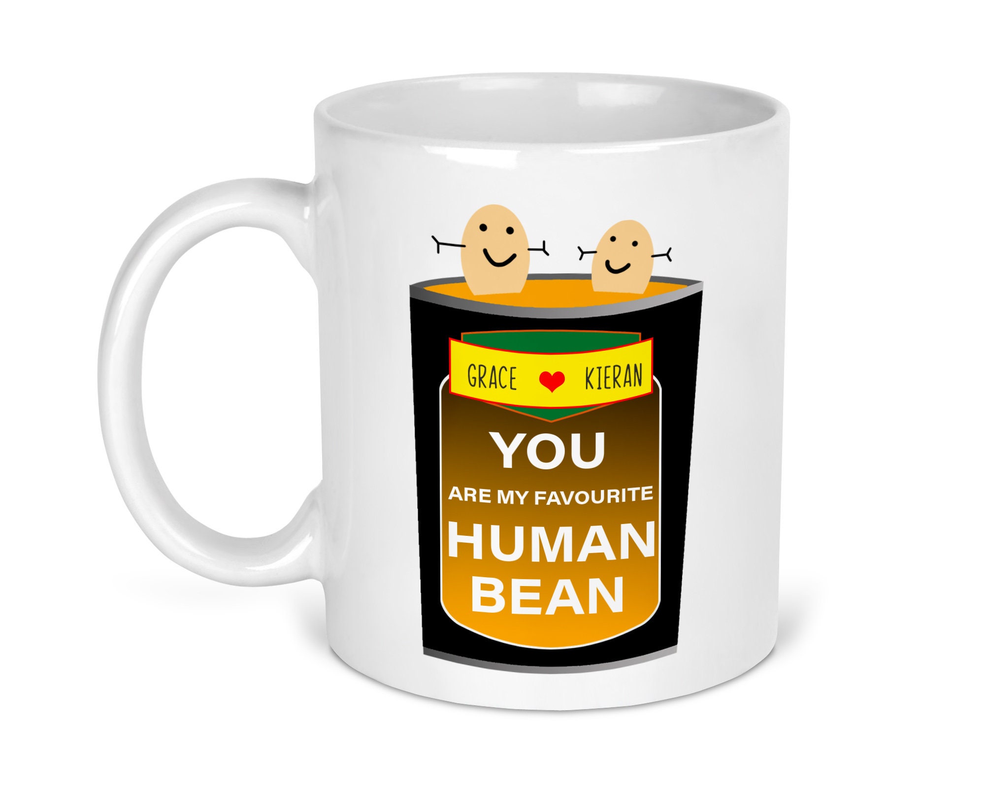 You Are My Favourite Human Bean Mug, Couples Mug, Personalised Mug ...