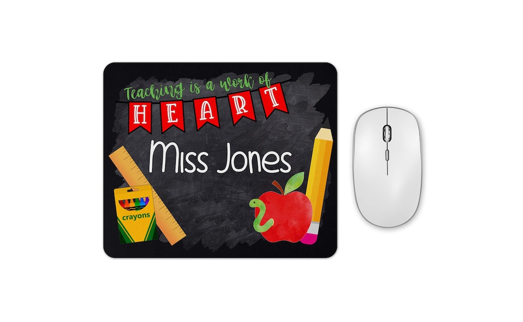 Personalised Teacher Mouse Pad, Custom Mouse Mat With School Teacher ...