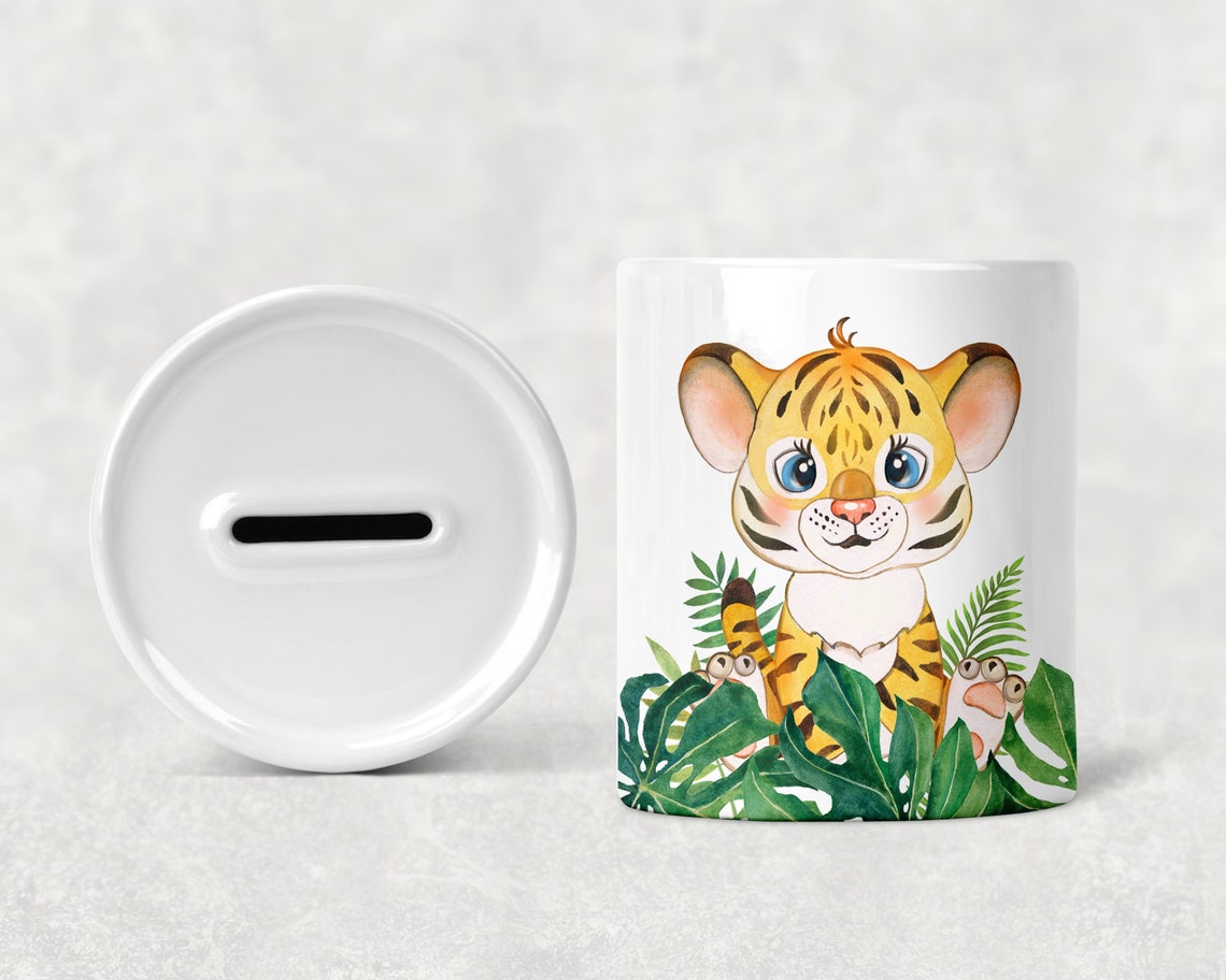 Personalised Children's Tiger Money Box Ceramic Money - Etsy UK