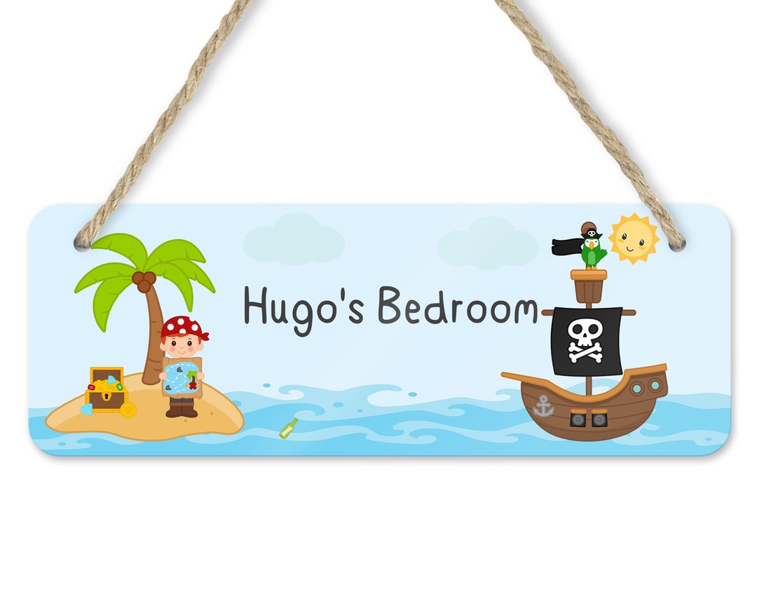 Personalised Pirate Bedroom Door Sign - Custom Pirate Themed Kids ...
