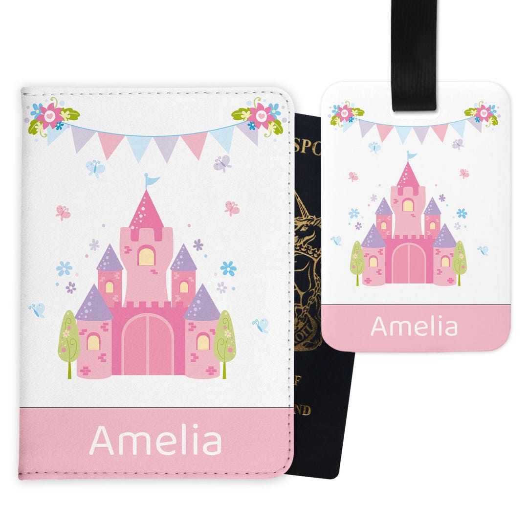 Personalised Princess Passport Cover & Luggage Tag – Pink Castle Travel ...