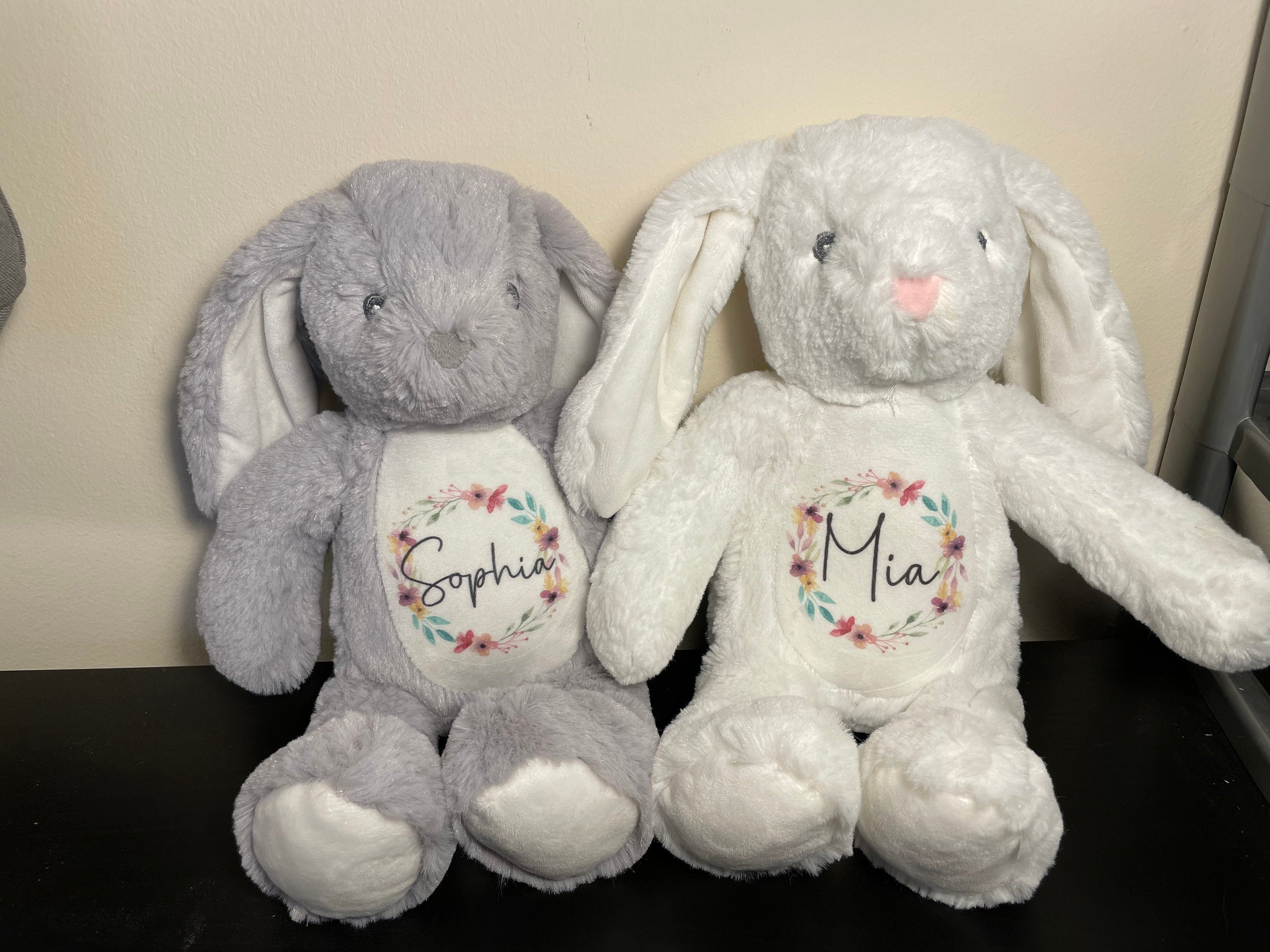 Personalised Bunny Rabbit, Customised Plush Soft Toy, New Baby Gift ...