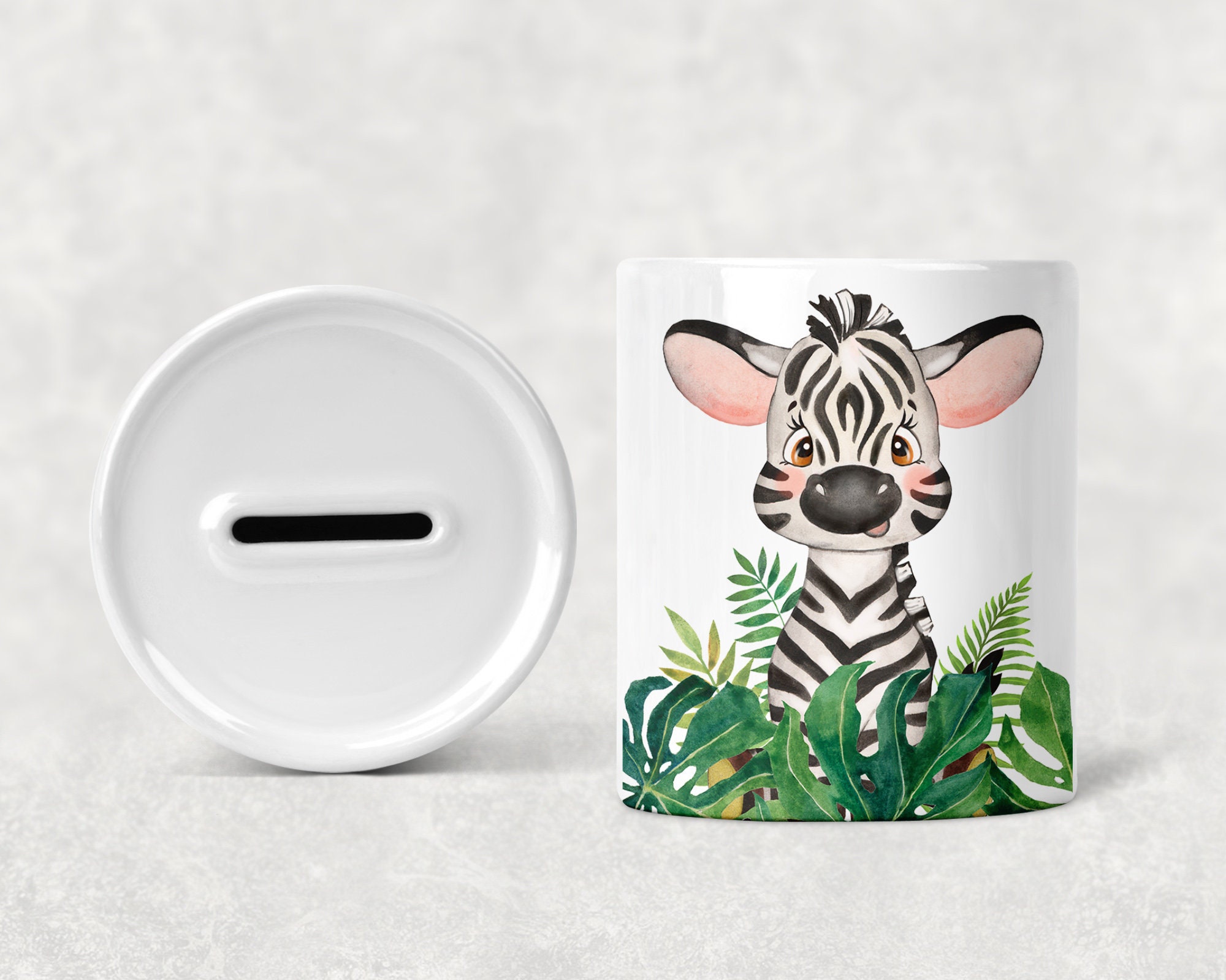 Personalised Children's Zebra Money Box Ceramic Money - Etsy UK
