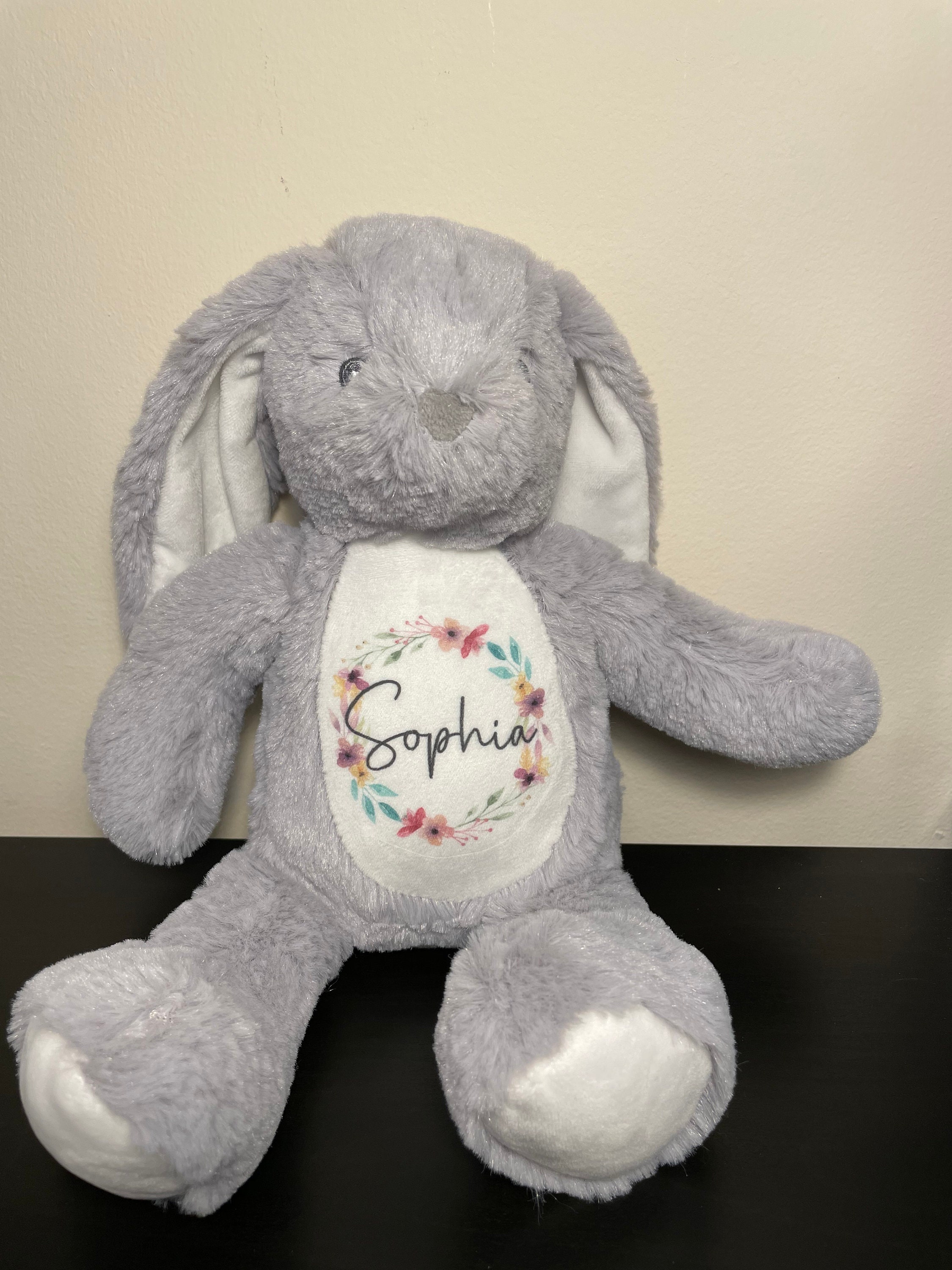 Personalised Bunny Rabbit, Customised Plush Soft Toy, New Baby Gift ...