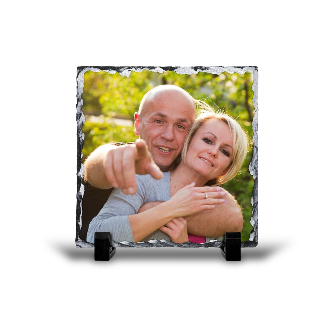 Personalised Photo Rock Slate, Custom Photograph Valentines Gift, Photo ...