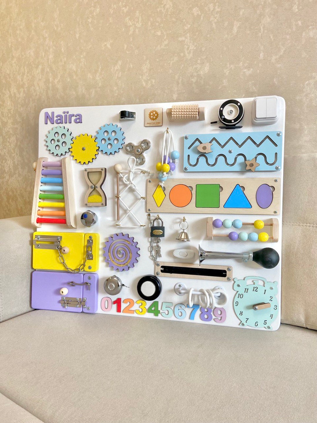 Montessori Busyboard, Personalized Busy Board Wooden Toy Christmas ...