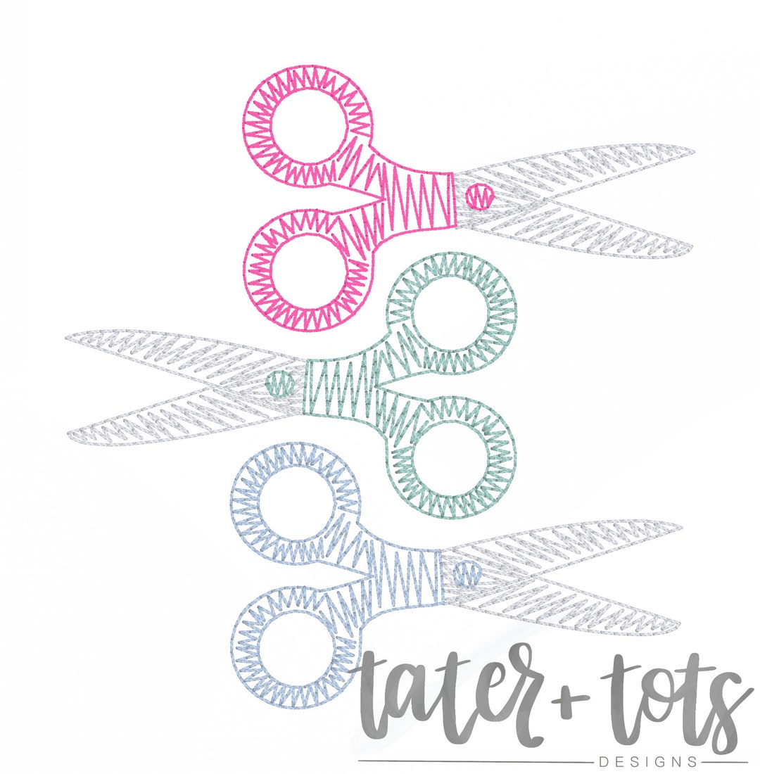 Scribble Fill Scissors Machine Embroidery Design File Digital Download ...