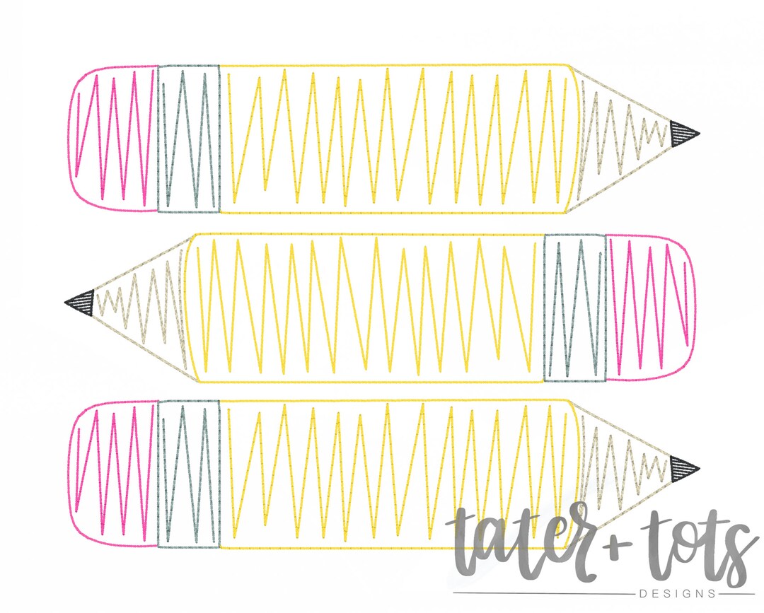 Scribble Fill Pencils Machine Embroidery Design File Digital Download ...