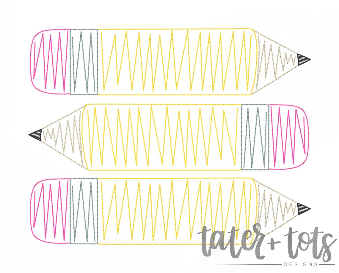 Scribble Fill Pencils Machine Embroidery Design File Digital - Etsy