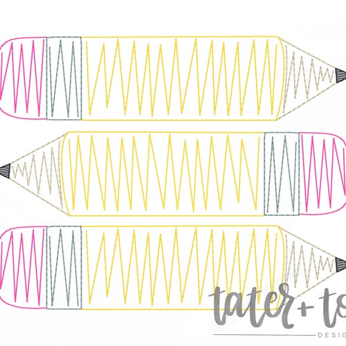 Scribble Fill Pencils Machine Embroidery Design File Digital - Etsy