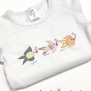 TBBC Inspired Ocean Fish Trio Machine Embroidery Design File Digital ...