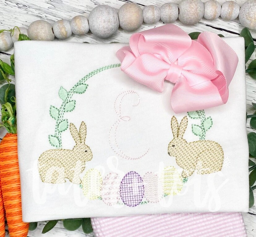 Bunny Frame Embroidery Design File Digital Download Size 5x7 - Etsy