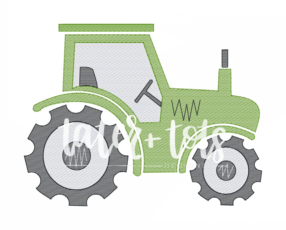 Tractor Sketch Machine Embroidery Design File Digital Download - Etsy