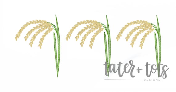 Rice Crop Trio Embroidery Design File Digital Download Size - Etsy