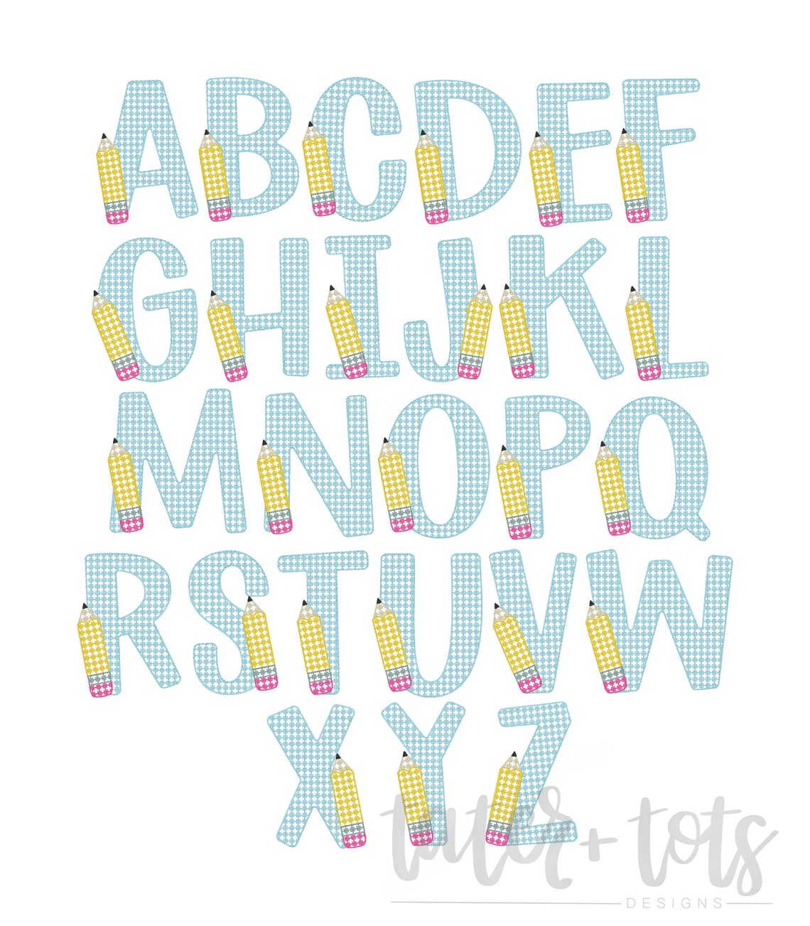 The Pencil Alpha Embroidery Font File Digital Download Size 3inch, 4x4 ...