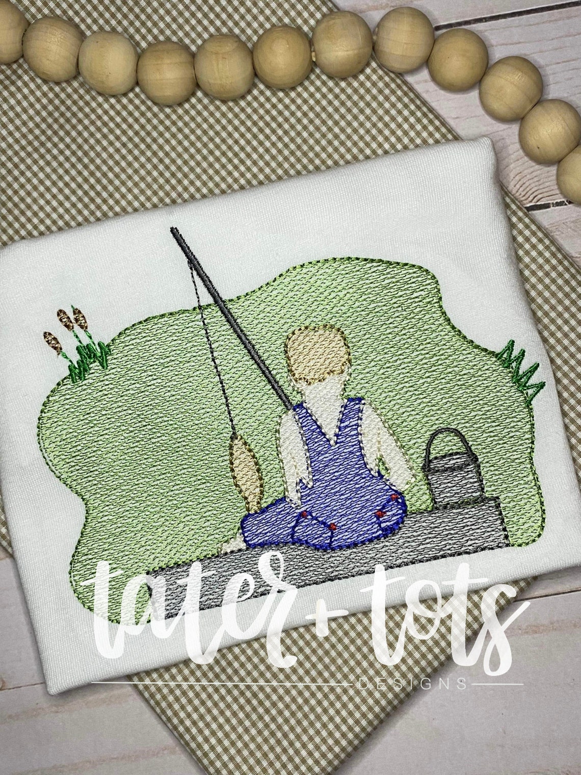 Boy Fishing Machine Embroidery Design File Digital Download Size 5x7 ...