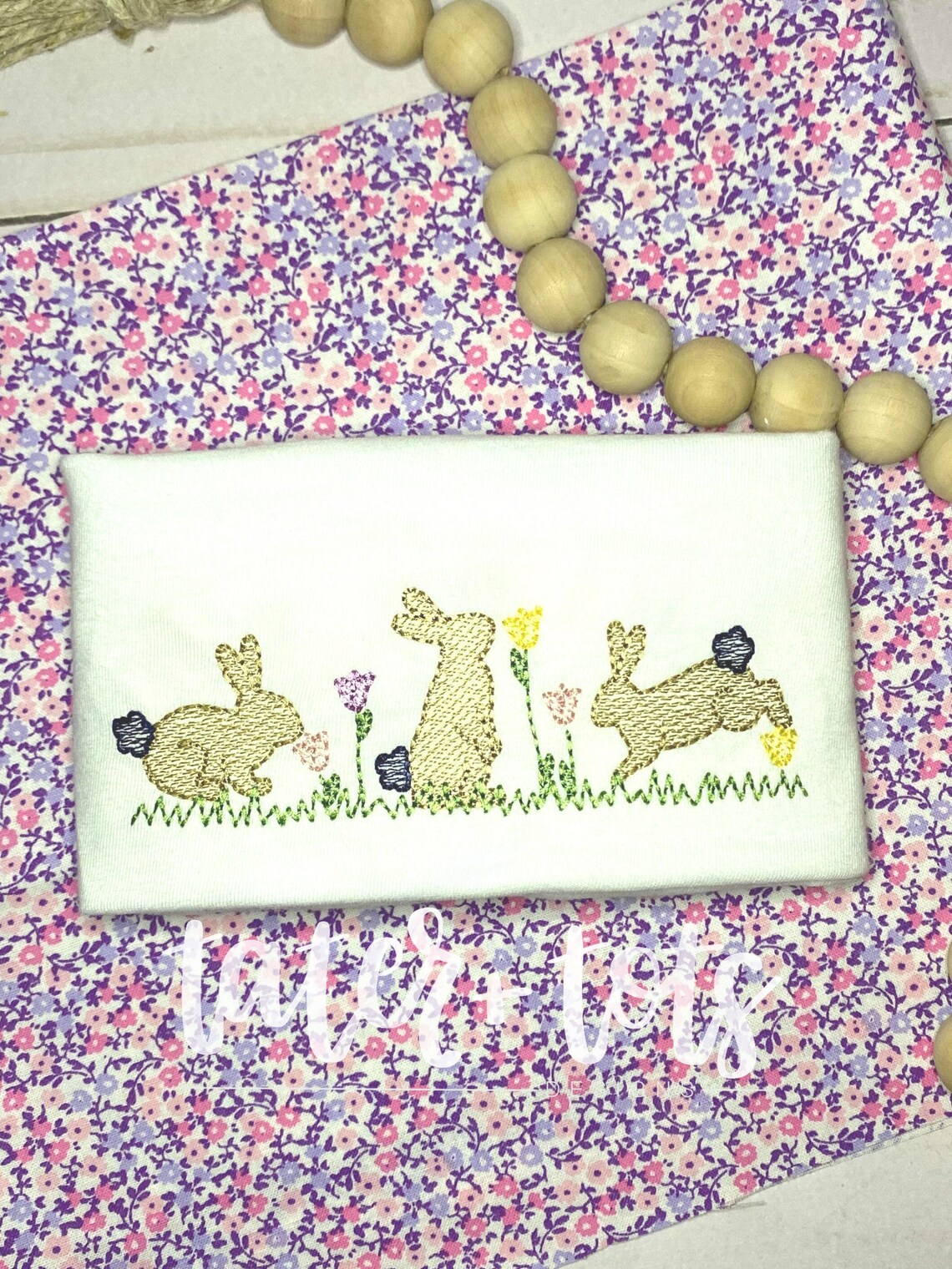 Bunnies and Tulips Embroidery Design File Digital Download - Etsy