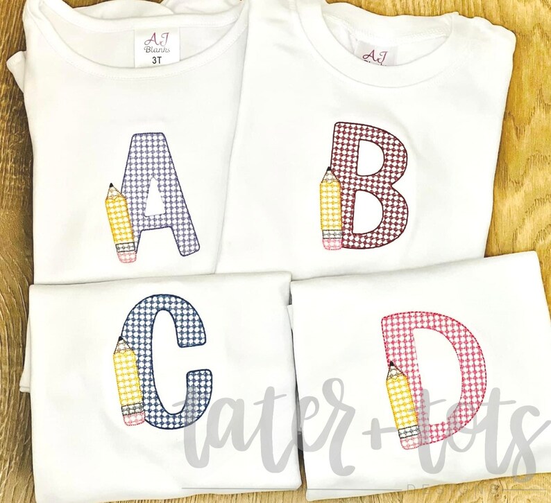 The Pencil Alpha Embroidery Font File Digital Download Size 3inch, 4x4 ...
