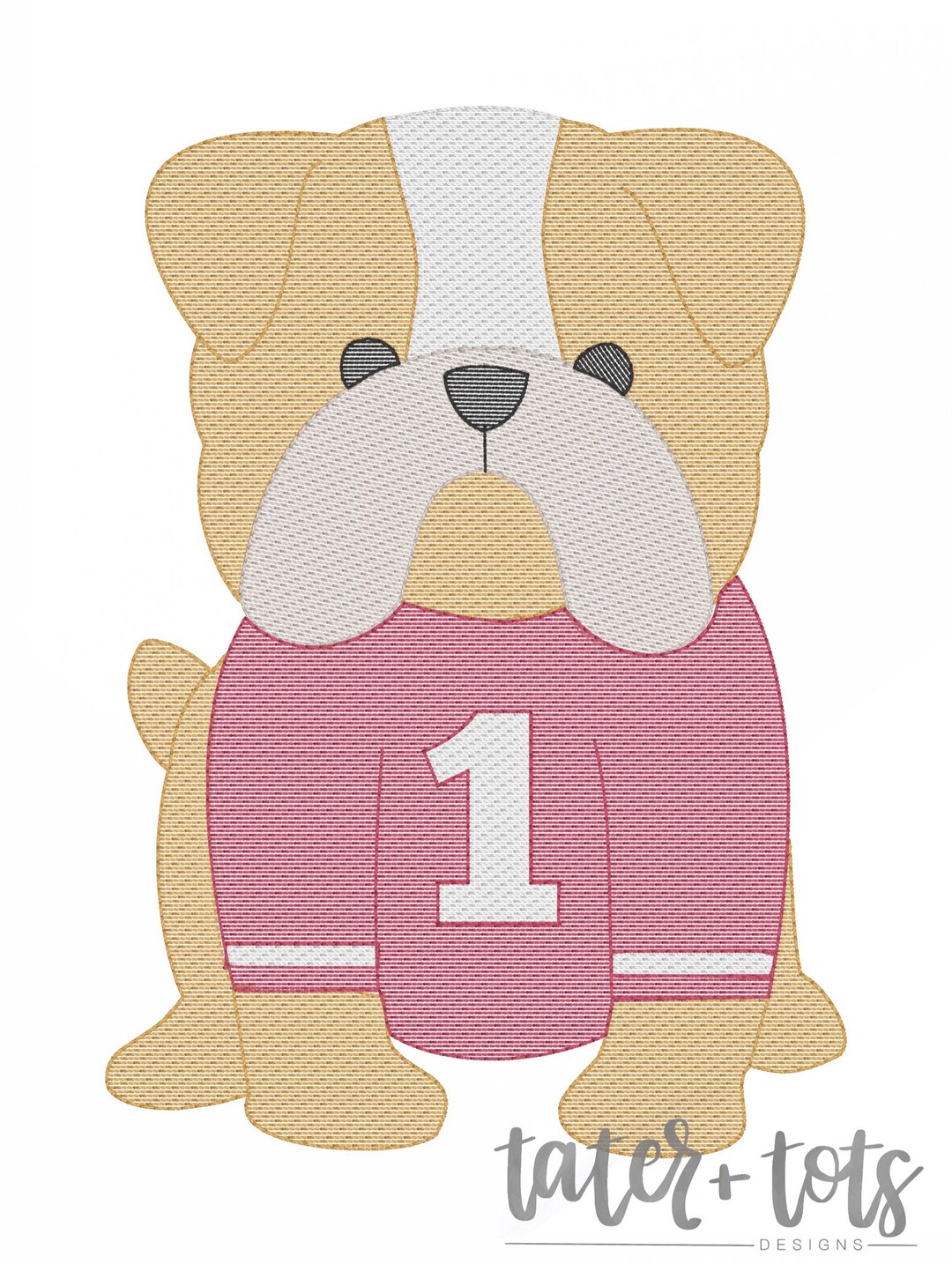 Bulldog Mascot in Jersey Machine Embroidery Design Bundle File Digital ...
