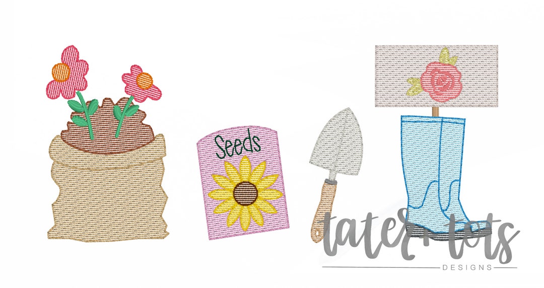 Flower Garden Machine Embroidery Design File Digital Download Size 5x7 ...