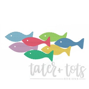 TBBC Inspired School of Fish Machine Embroidery Design File Digital ...