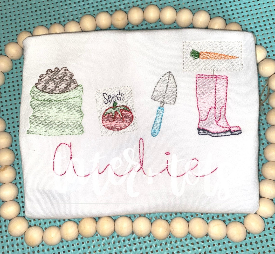 Garden Machine Embroidery Design File Digital Download Size 4x4, 5x7 ...