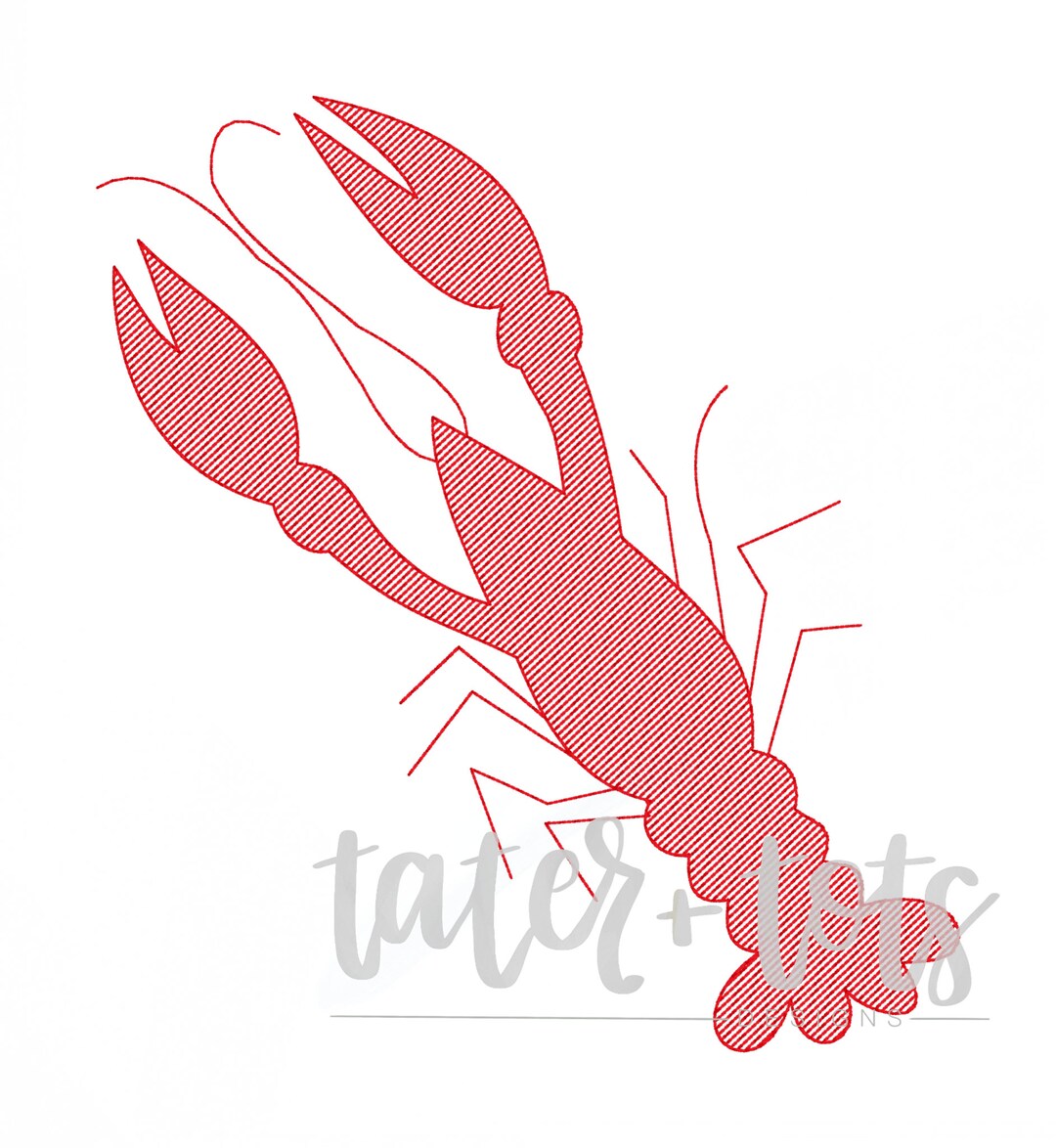 Crawfish Quick Stitch Machine Embroidery Design File Digital Download ...