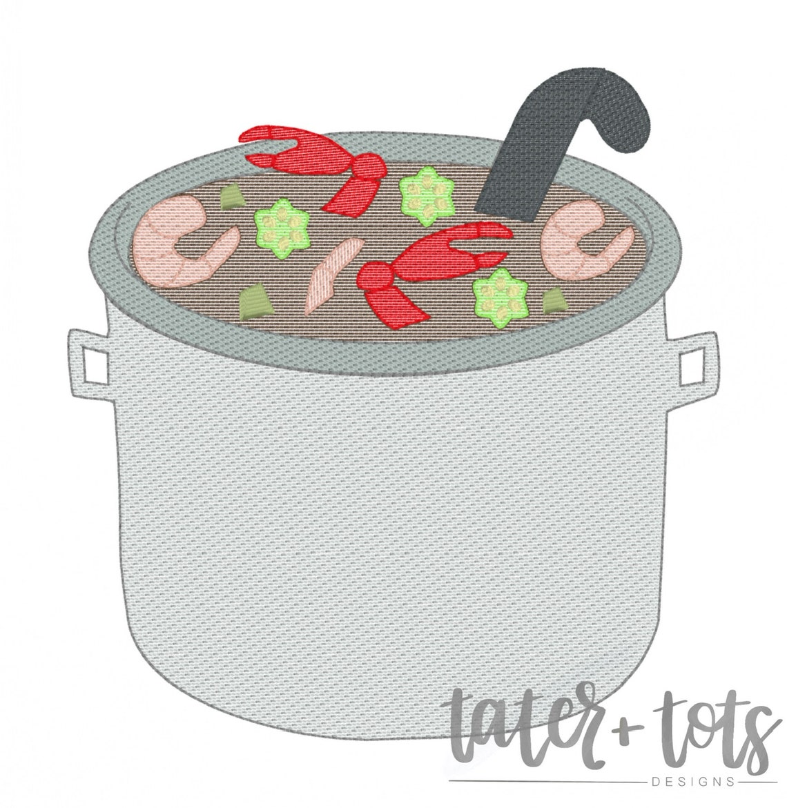 Pot of Gumbo Machine Embroidery Design File Digital Download Size 5x7 ...