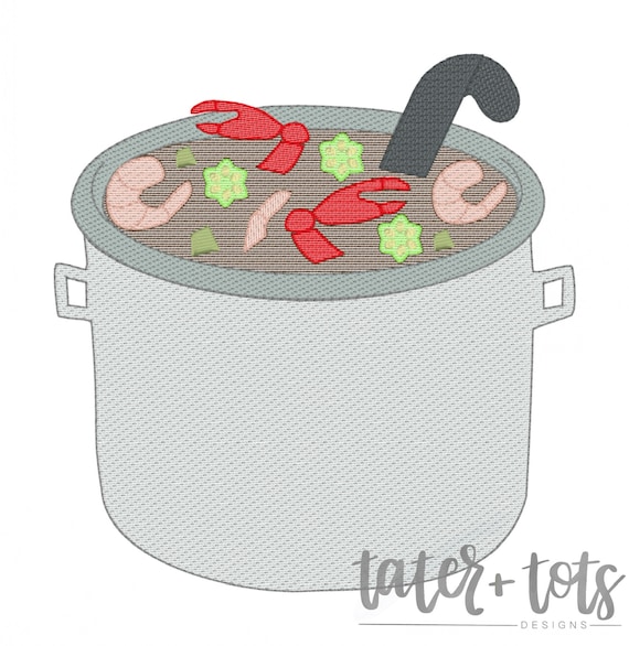 Pot of Gumbo Machine Embroidery Design File Digital Download - Etsy