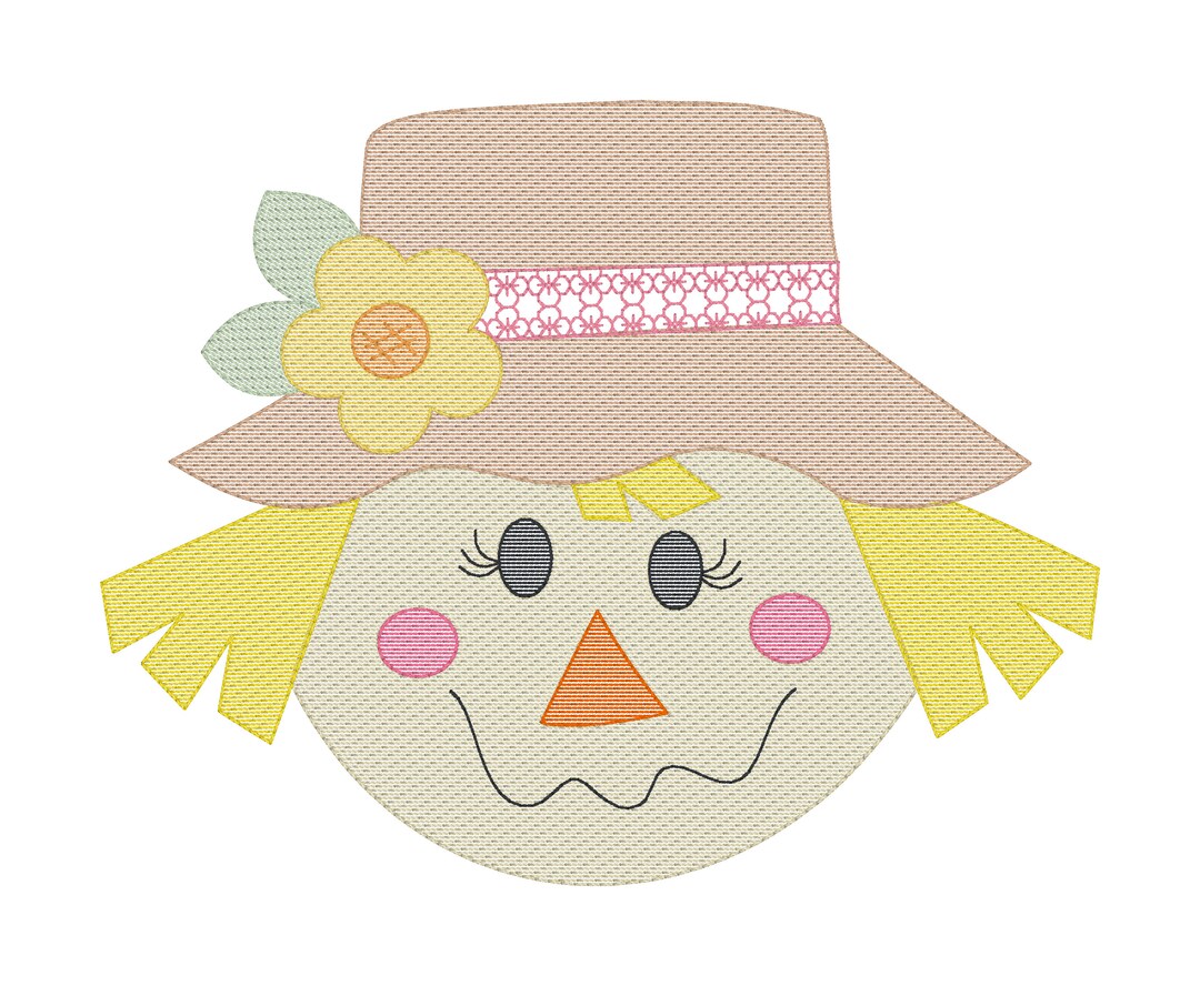 Scarecrow Girl Machine Embroidery Design File Digital Download Size 4x4 ...