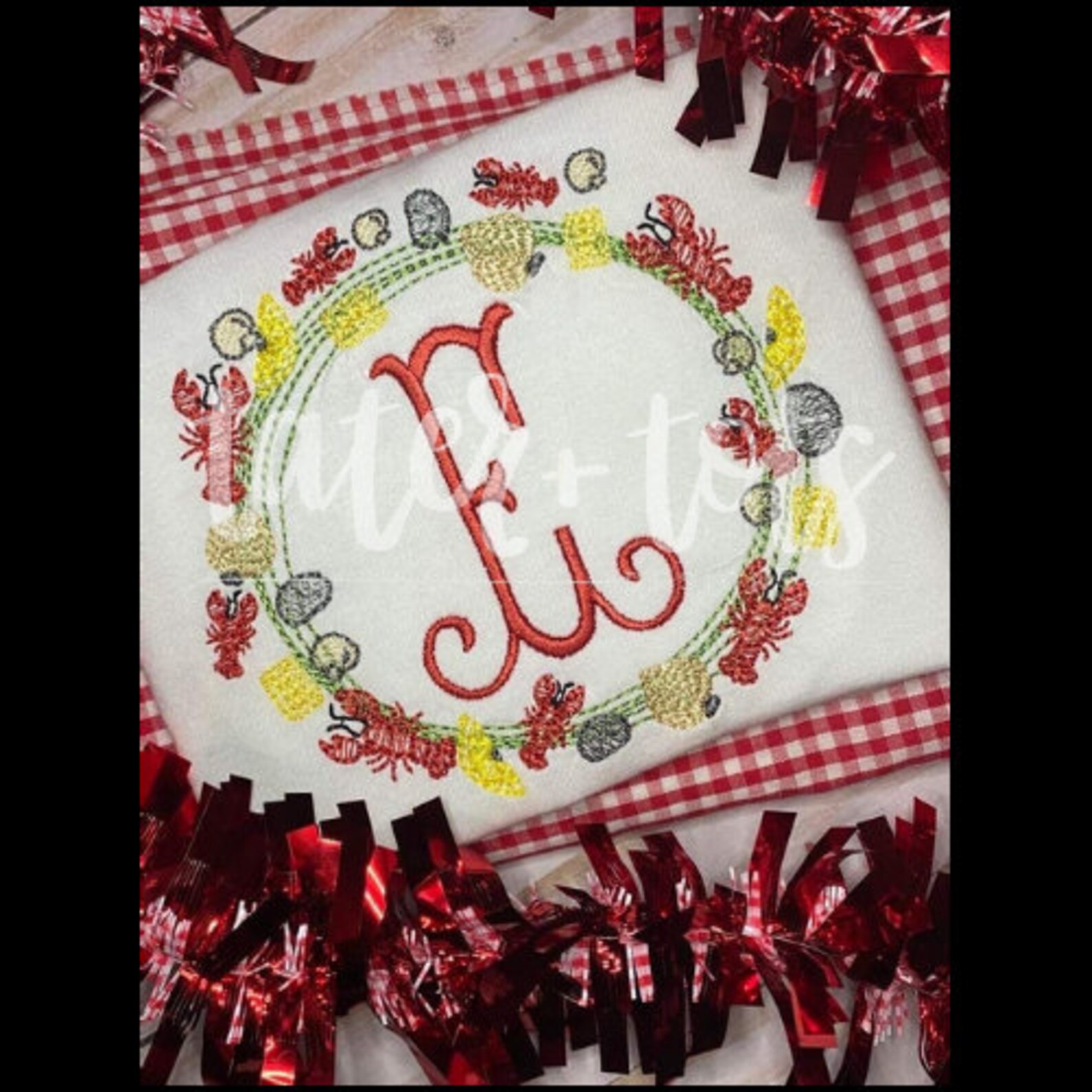 Crawfish Boil Frame Machine Embroidery Design | Etsy