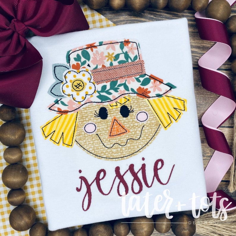 Scarecrow Girl Applique Machine Embroidery Design File Digital - Etsy