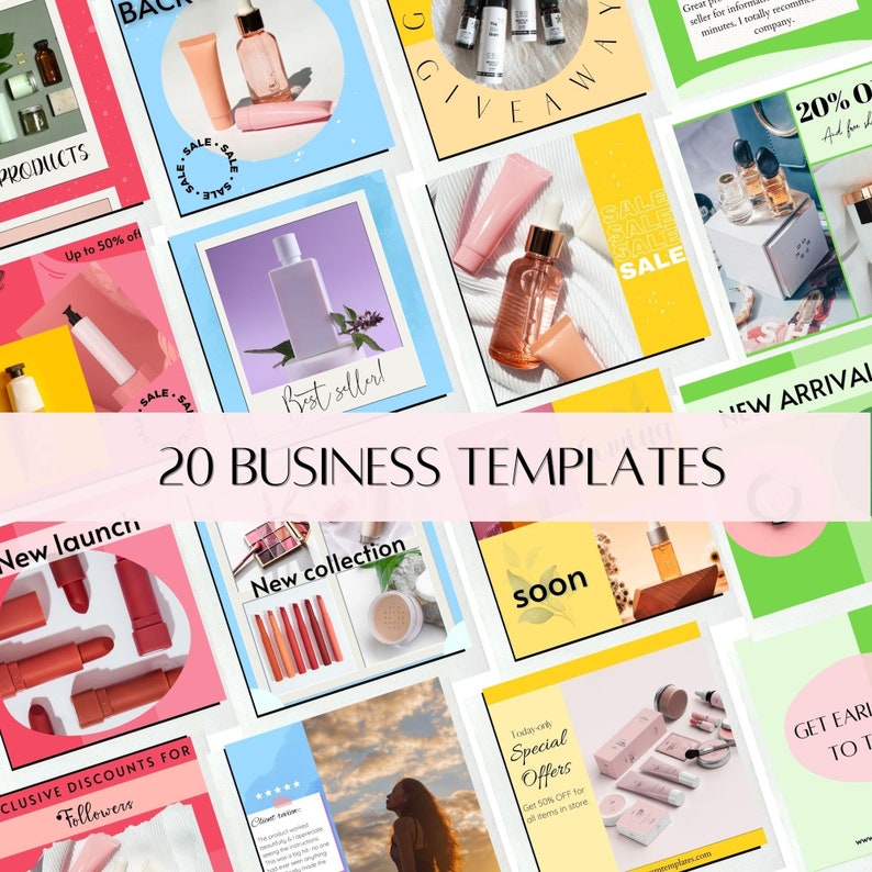Colorful Instagram Feed Template DIY 225 Instagram Posts - Etsy