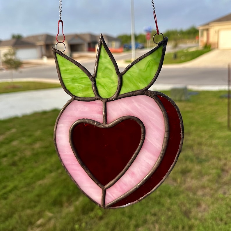 Strawberry Stained Glass Sun Catcher - Etsy