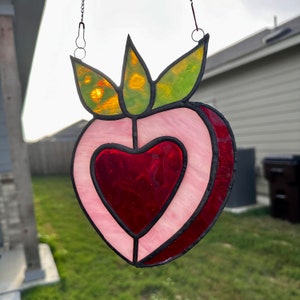 Strawberry Stained Glass Sun Catcher - Etsy