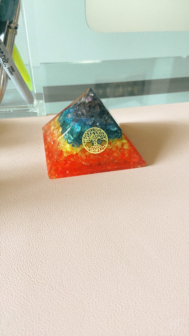 7 Chakras Pyramid Orgonite Pyramids Healing Pyramid Reiki | Etsy