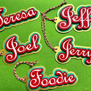Custom 3D Name Gift Tags, Personalized Gift Tags, Holiday Name Tags ...
