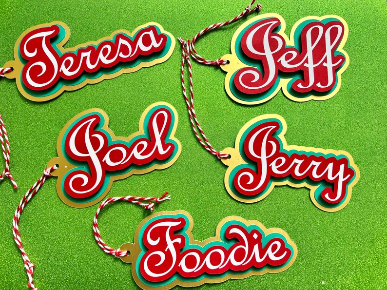 Custom 3D Name Gift Tags Personalized Gift Tags Holiday Name - Etsy