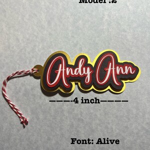 Custom 3D Name Gift Tags, Personalized Gift Tags, Holiday Name Tags ...