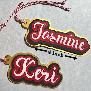 Custom 3D Name Gift Tags, Personalized Gift Tags, Holiday Name Tags ...