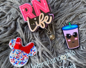 Acrylic Badge Reel Interchangeable - Etsy