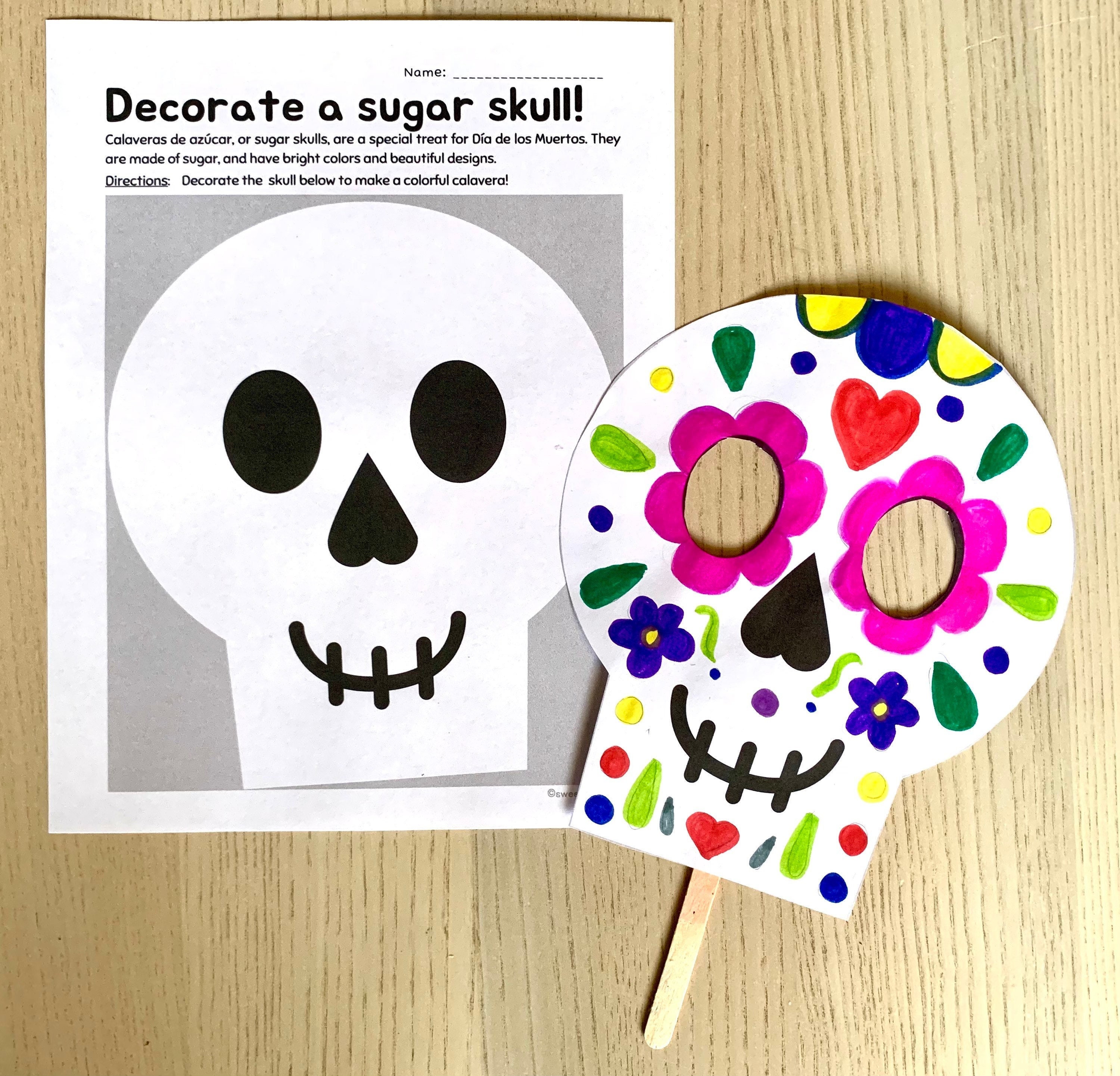 Printable Day Of The Dead Mask Craft Dia De Los Muertos Etsy Ireland