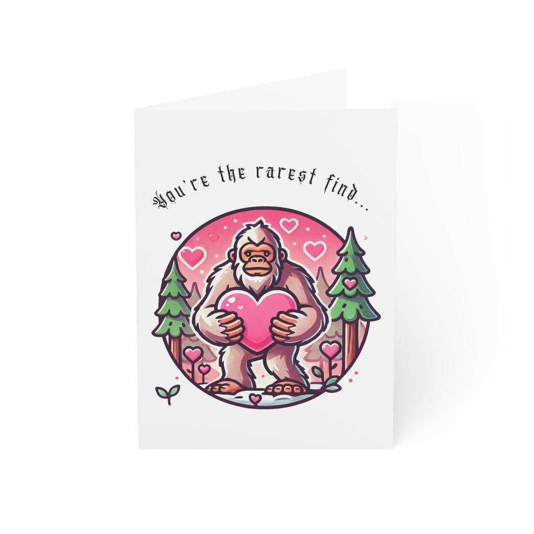 Bigfoot Cryptid Valentine's Day Card - Etsy