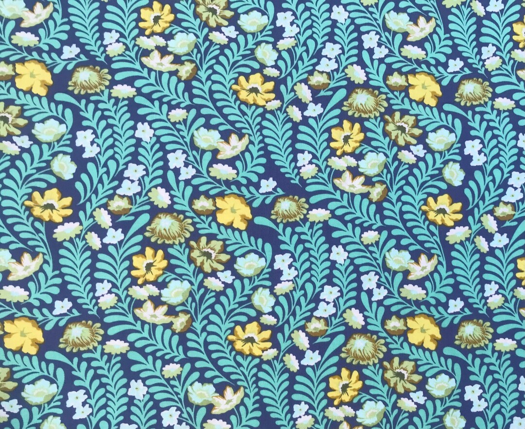 1/2 Yard OOP Tula Pink Eden Wildflower in 'sapphire' Colorway - Etsy