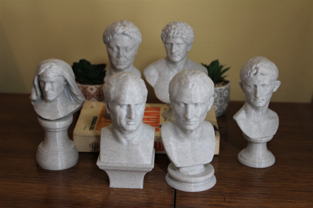 Caesar Cicero Cato Pompey Augustus Antony Busts - 5" Statues of the ...