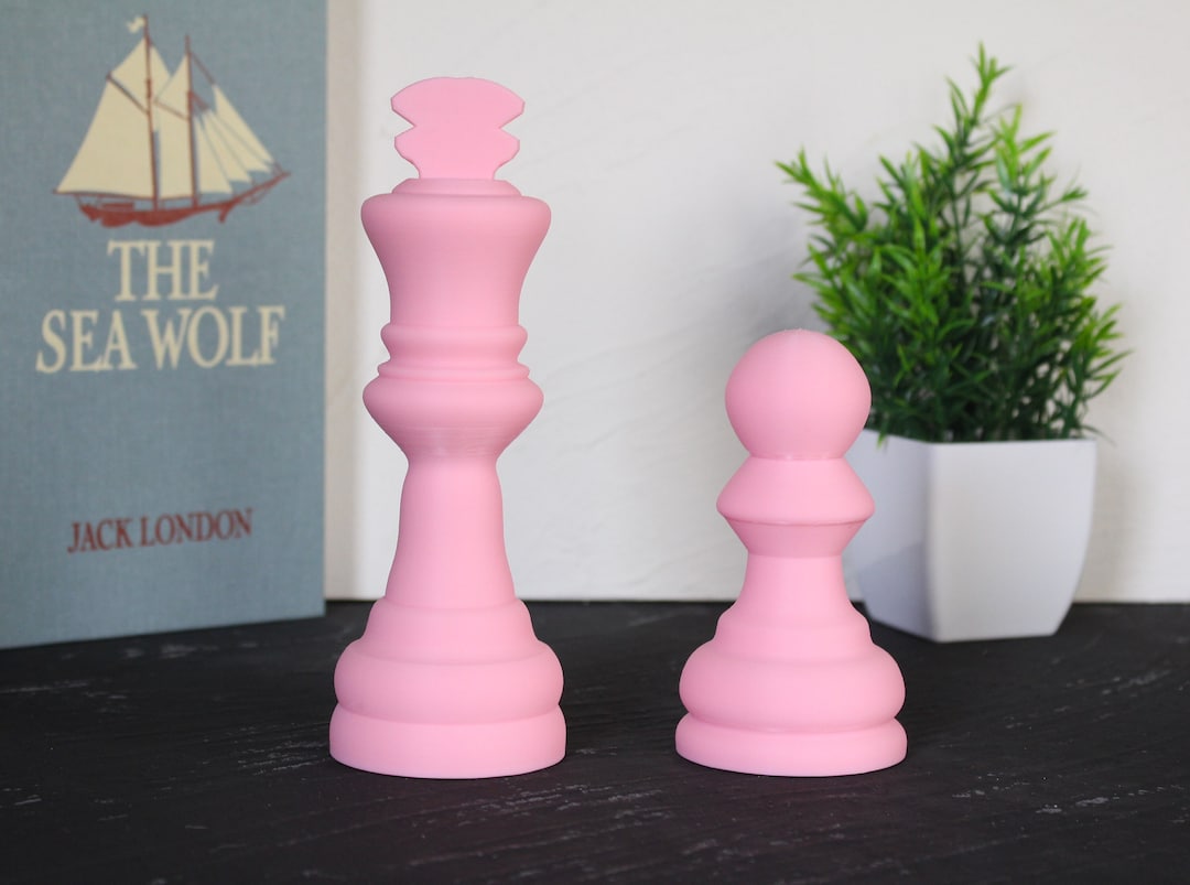Giant Chess Piece Decor — Oversized Chess Piece Statue Art (set of Two ...