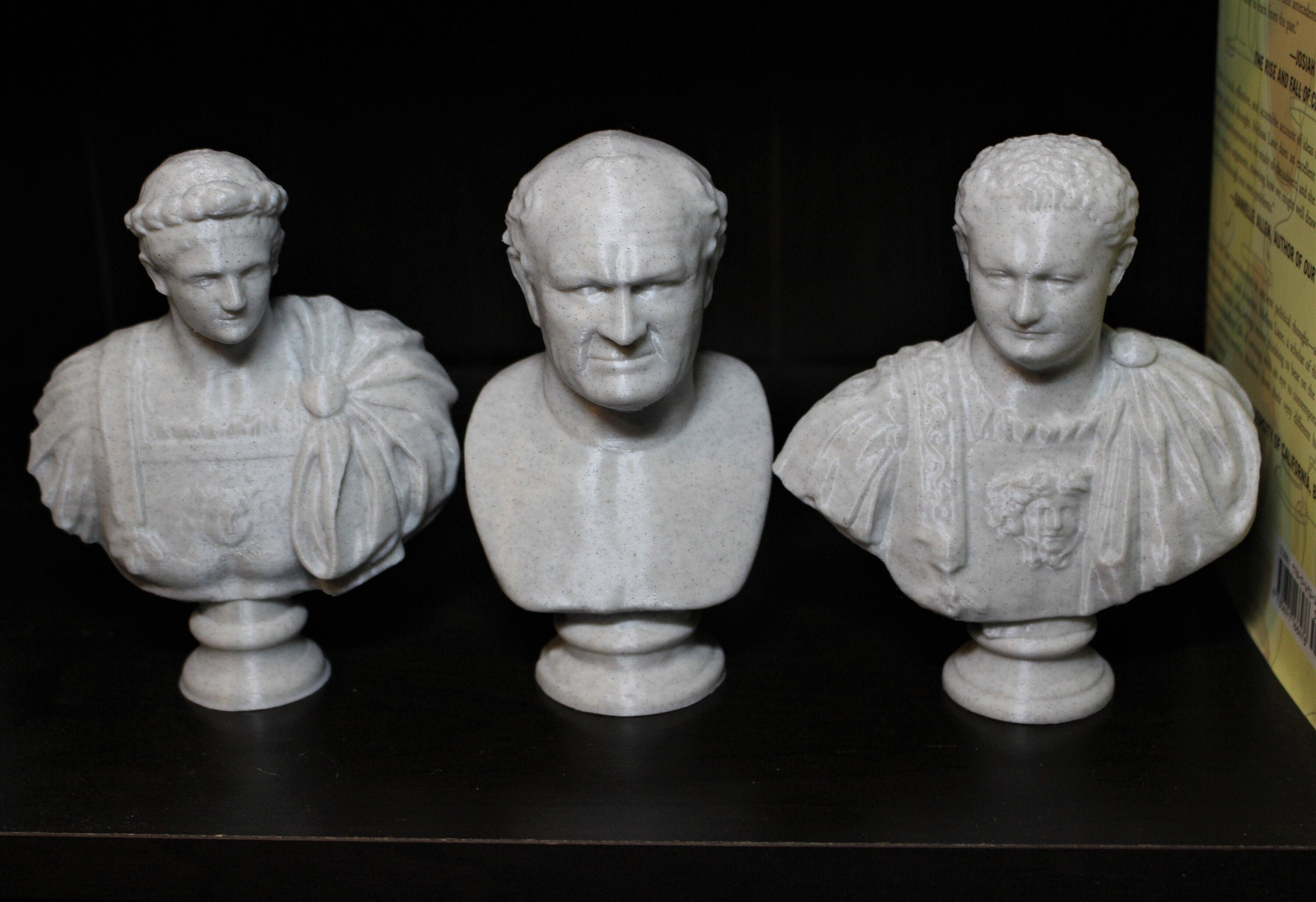Flavian Dynasty Vespasian, Titus, and Domitian Busts; 5" Statues of the ...