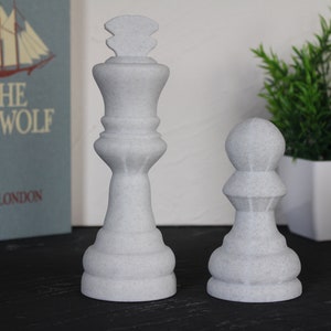 Giant Chess Piece Decor — Oversized Chess Piece Statue Art (set of Two ...